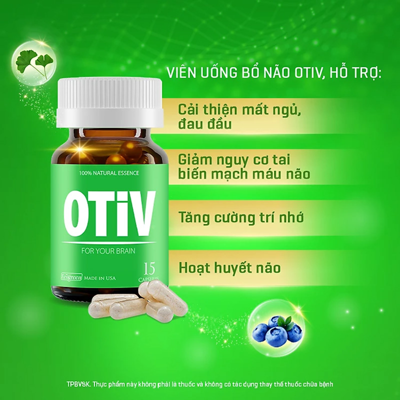 Viên uống OTiV 15 viên - Hoạt huyết não, chống gốc tự do